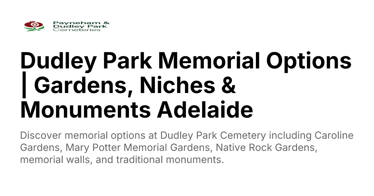 Dudley Park Memorial Options | Gardens, Niches & Monuments Adelaide ...
